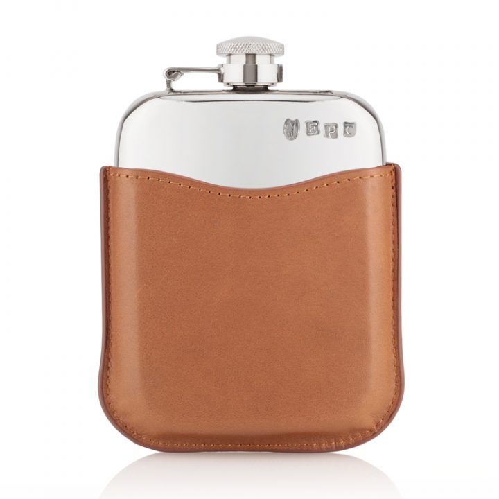 Personalised Pewter Hip Flask with Leather Pouch | Engravers Guild