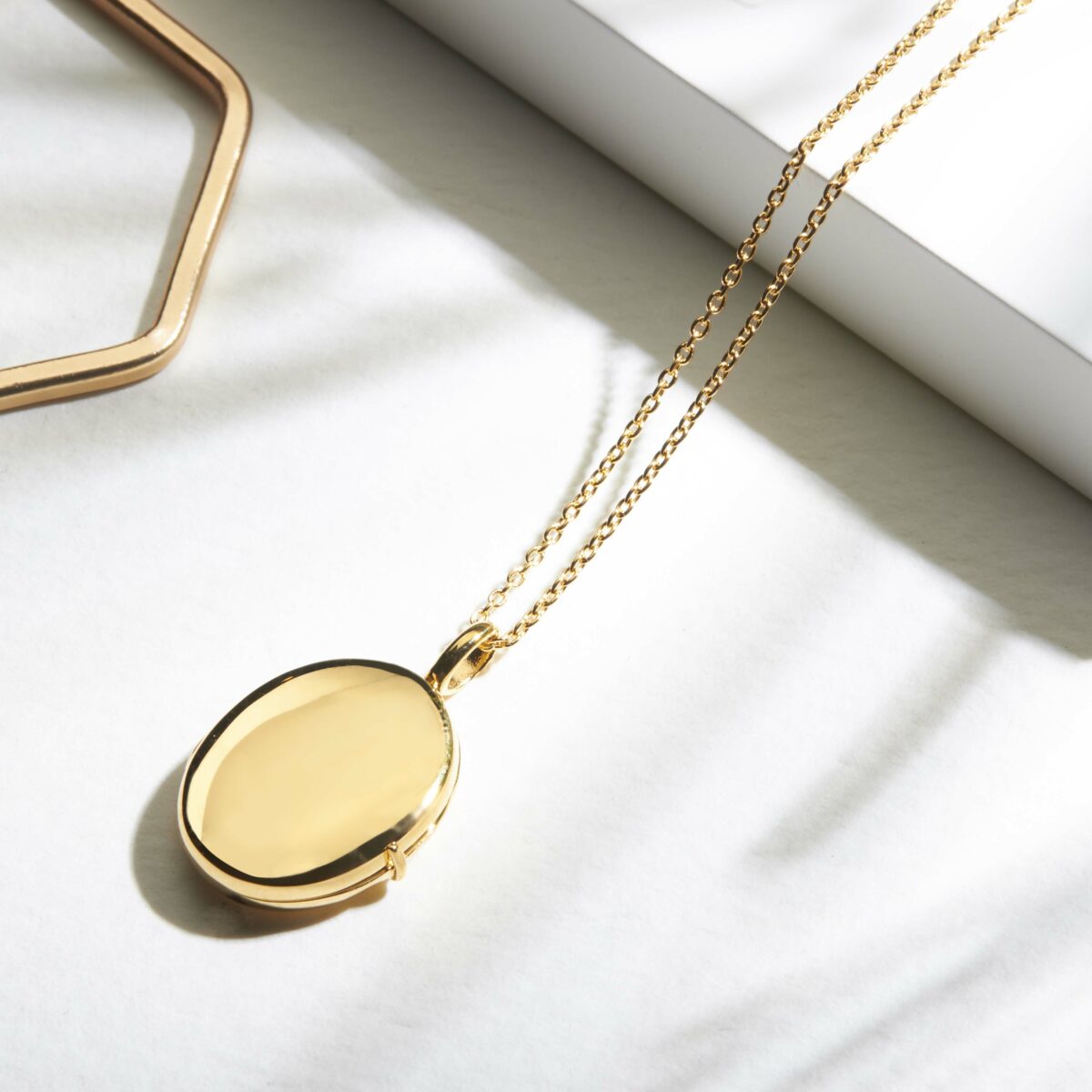 Gold Oval Personalised Locket | Engravers Guild of London