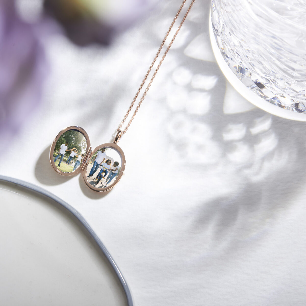 Rose Gold Oval Personalised Locket | Engravers Guild of London