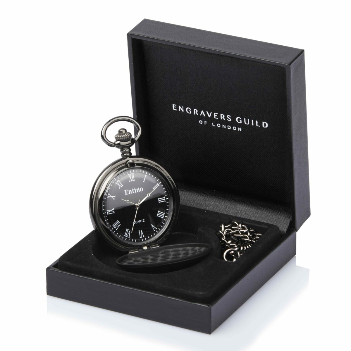 Black Pocket Watch Personalised UK | Engravers Guild