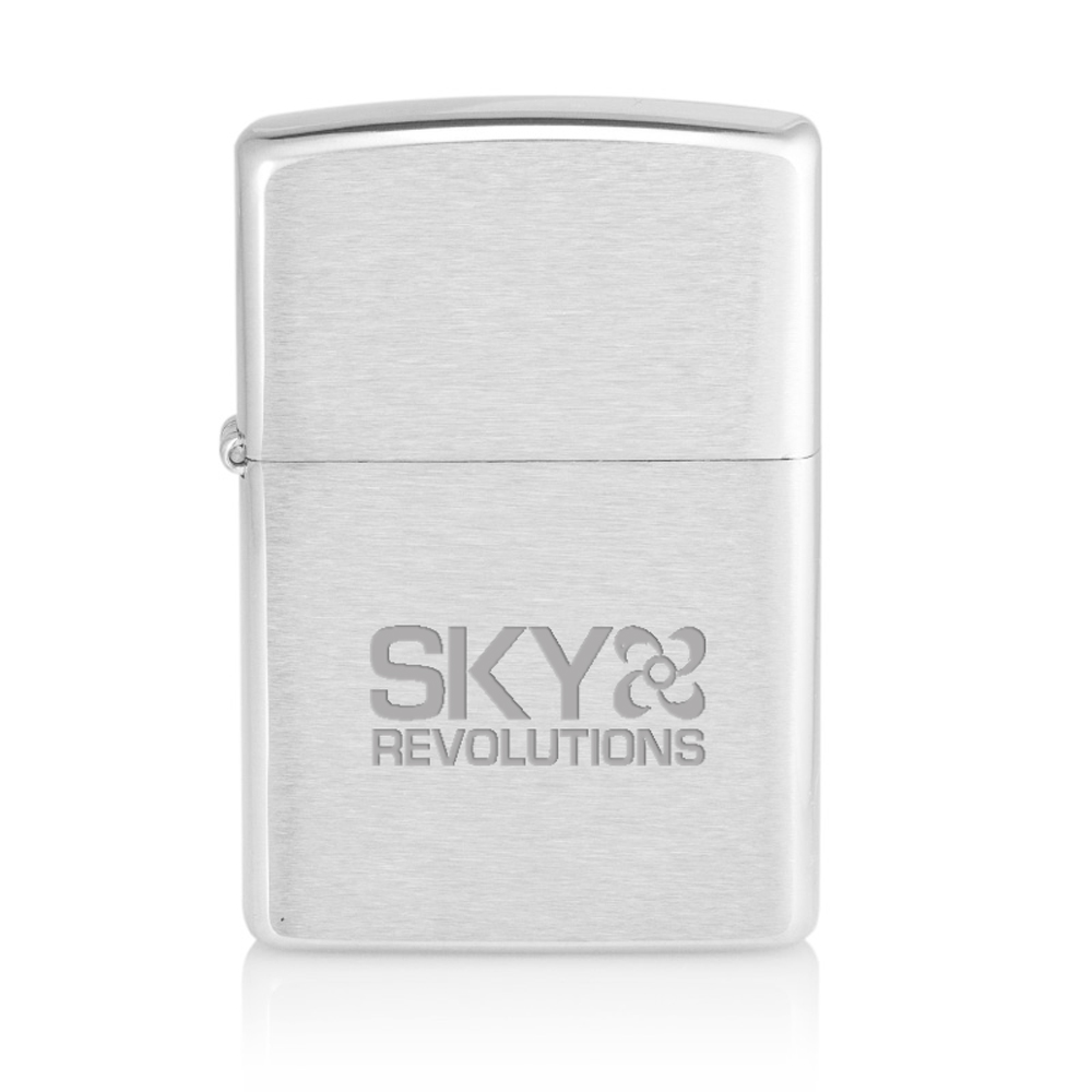 Brushed Chrome Personalised Zippo Lighter For Him UK | Engravers Guild