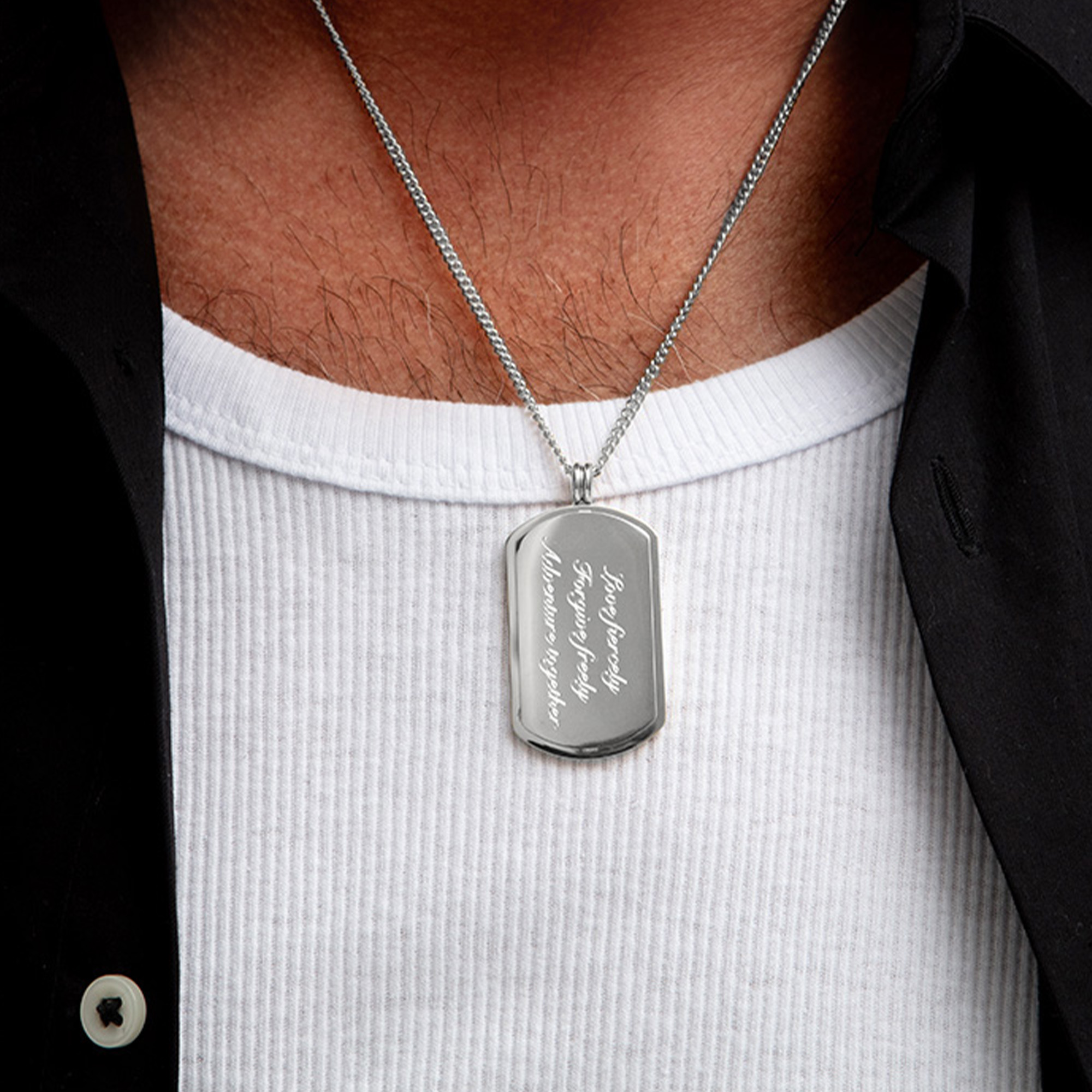 Large Personalised Dog Tag With Plate Stainless Steel | Engravers Guild