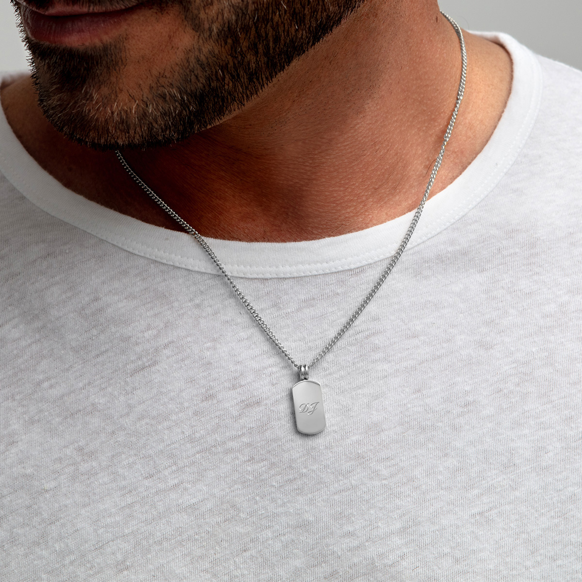 Mini Dog Tag Necklace - Stainless Steel | Engravers Guild