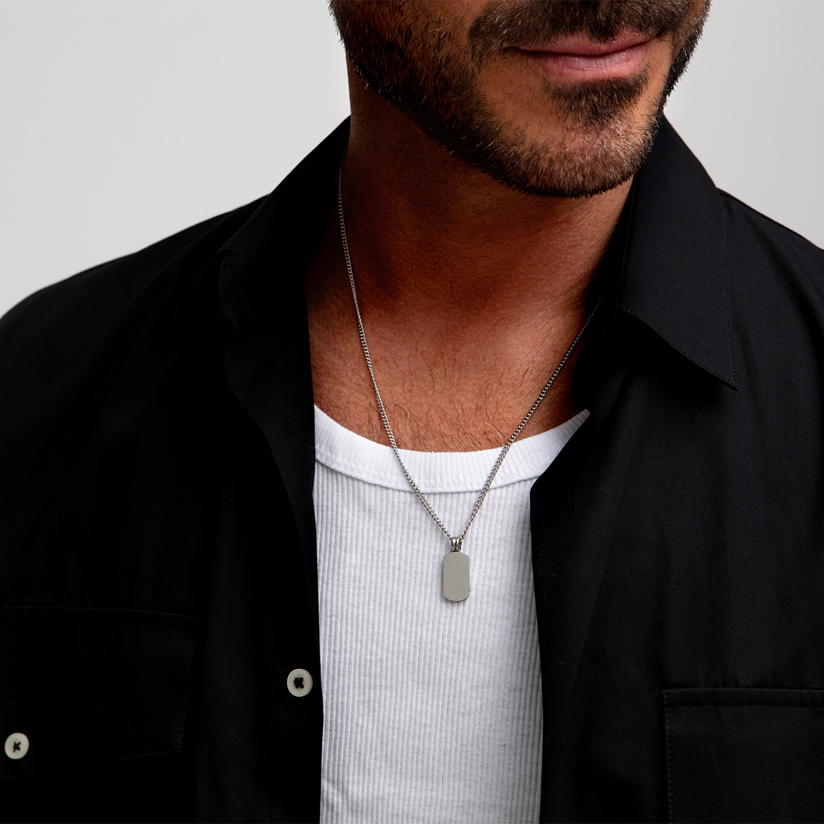 Mini Dog Tag Necklace - Stainless Steel | Engravers Guild