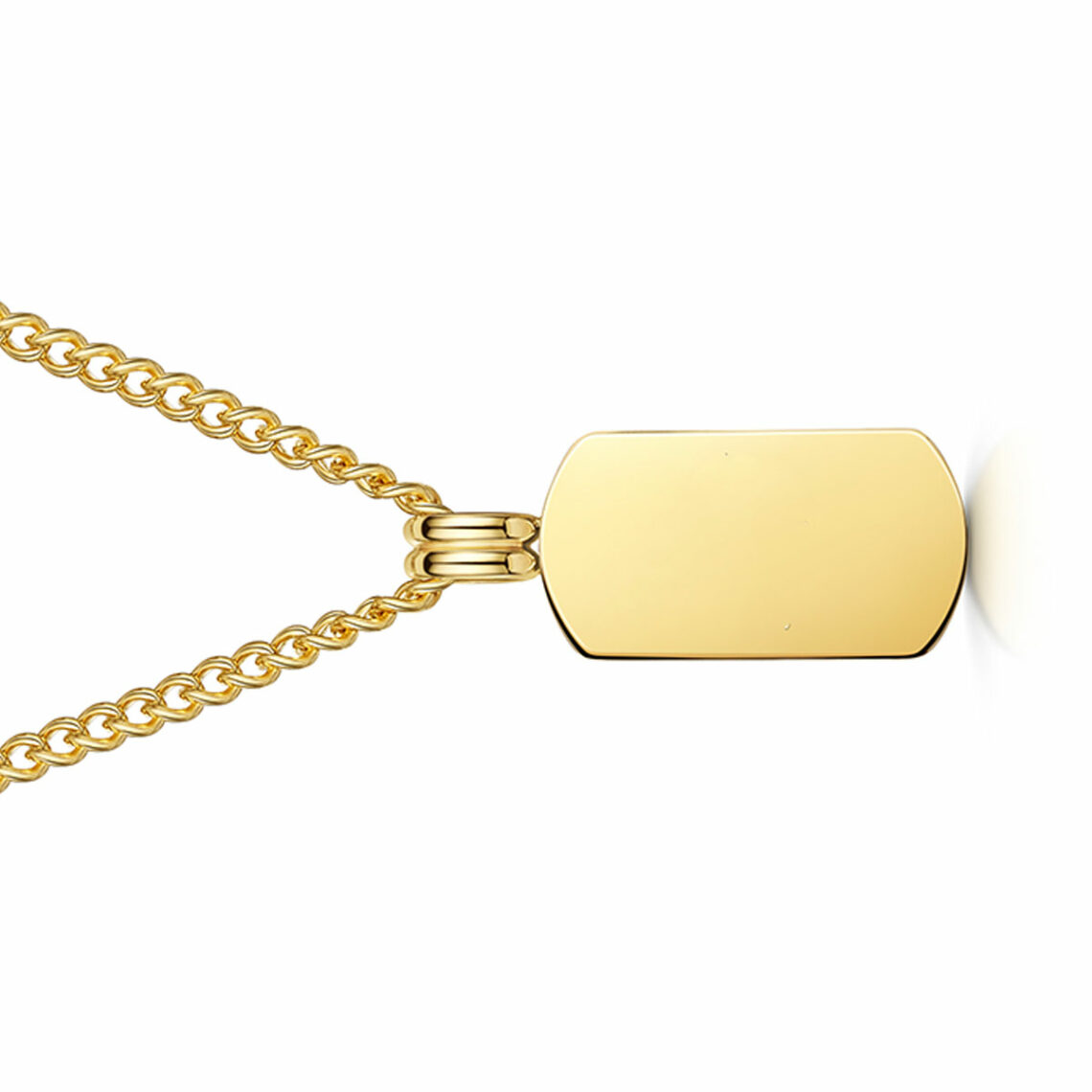Mini Dog Tag Necklace - 18K Gold Plated Steel | Engravers Guild