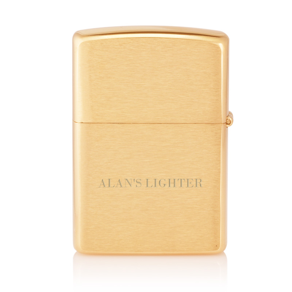 Brushed Brass Personalised Zippo Lighter For Him UK | Engravers Guild