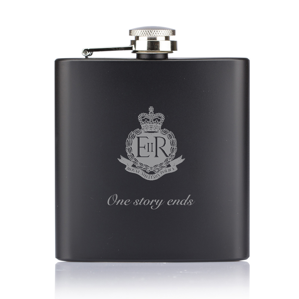 Black Shine Personalised Hip Flask For Men - Engravers Guild of London