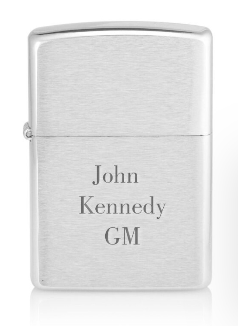 Brushed Chrome Personalised Zippo Lighter For Him UK | Engravers Guild