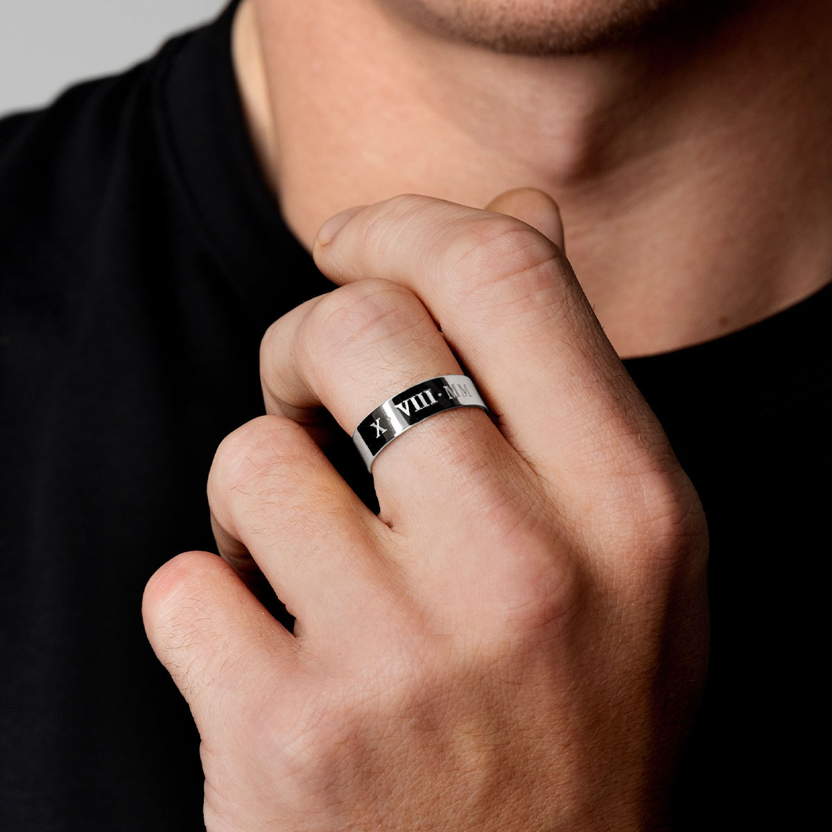 Personalised Adjustable Steel Band Ring | Engravers Guild