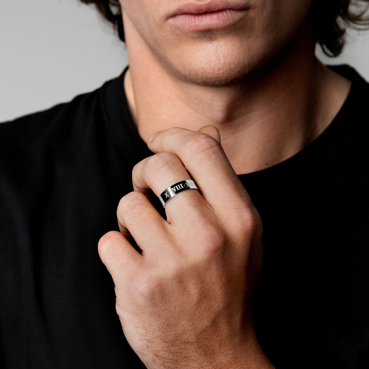 Personalised Adjustable Steel Band Ring | Engravers Guild