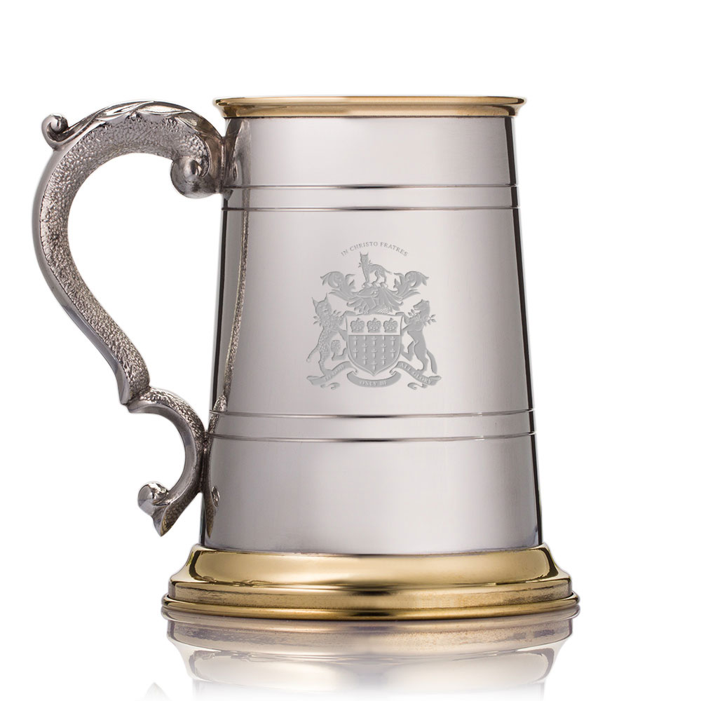 Gold Scroll Pewter Tankard Personalised For Him UK | Engravers Guild