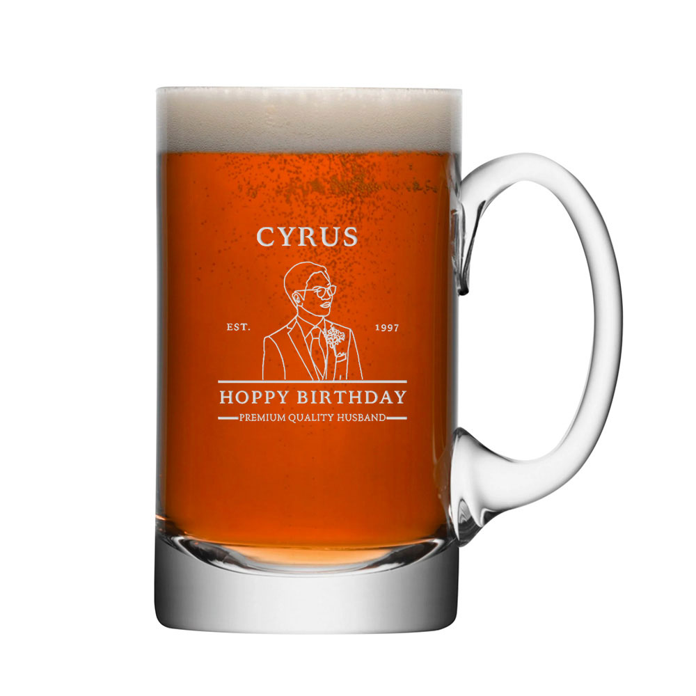 Personalised Modern Glass Tankard | Engravers Guild