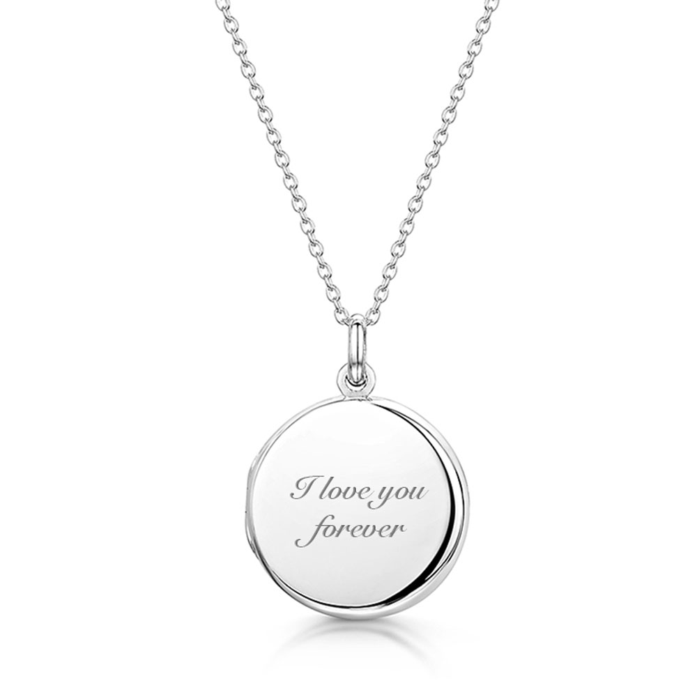 Round Personalised Silver Locket Engraved For Her UK | Engravers Guild