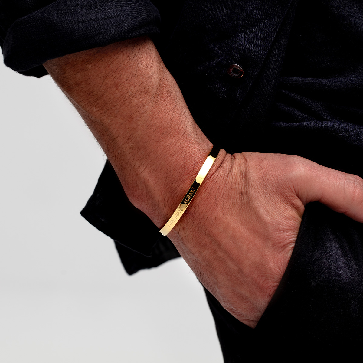 Men’s Cuff Bracelet Urn - Gold | Engravers Guild